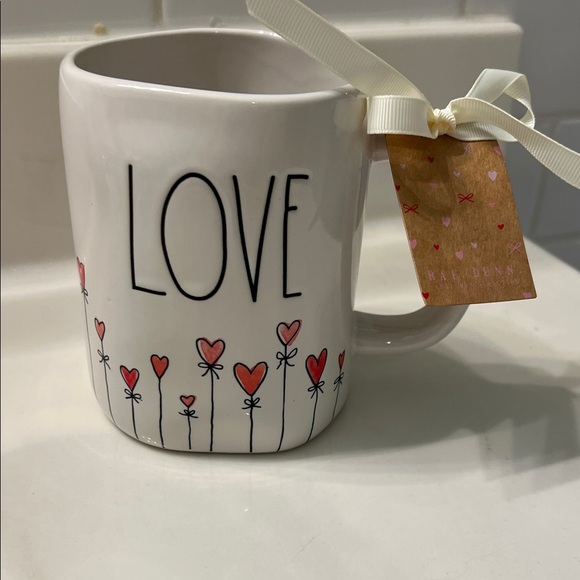 Rae Dunn | Dining | Rae Dunn Love Mug White With Red Hearts | Poshmark